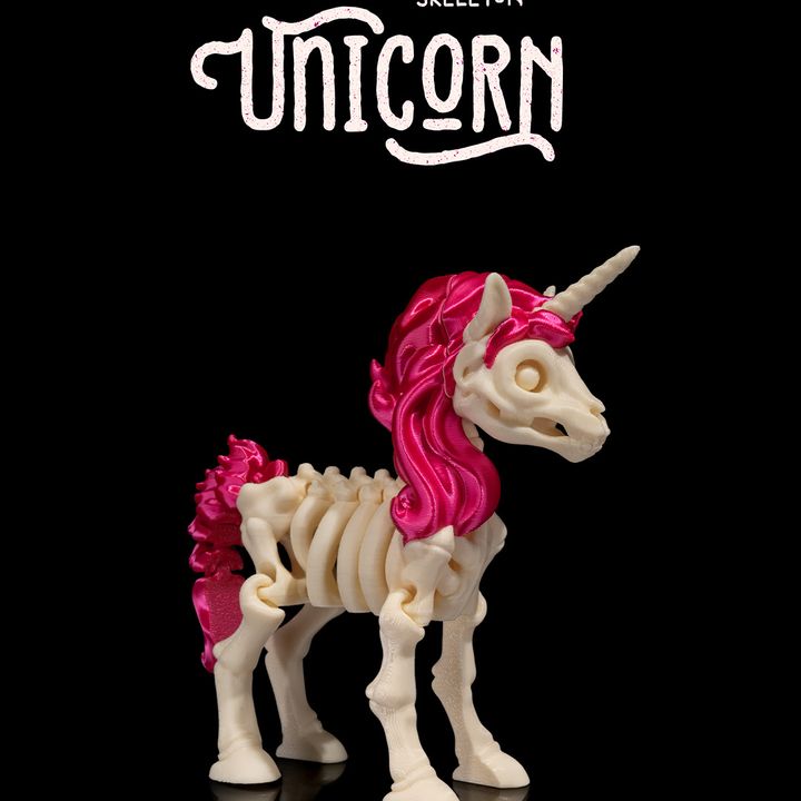 3D Printable Skeleton Unicorn by Stlflix
